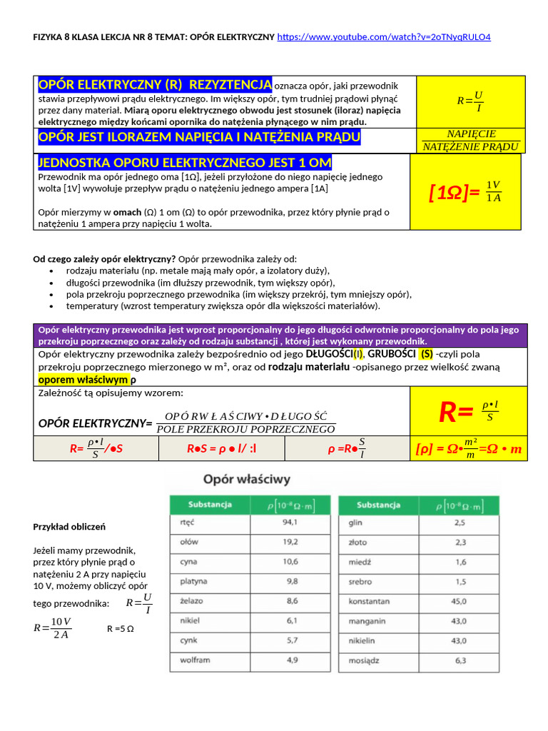 8 Opór Elektryczny 8 | PDF