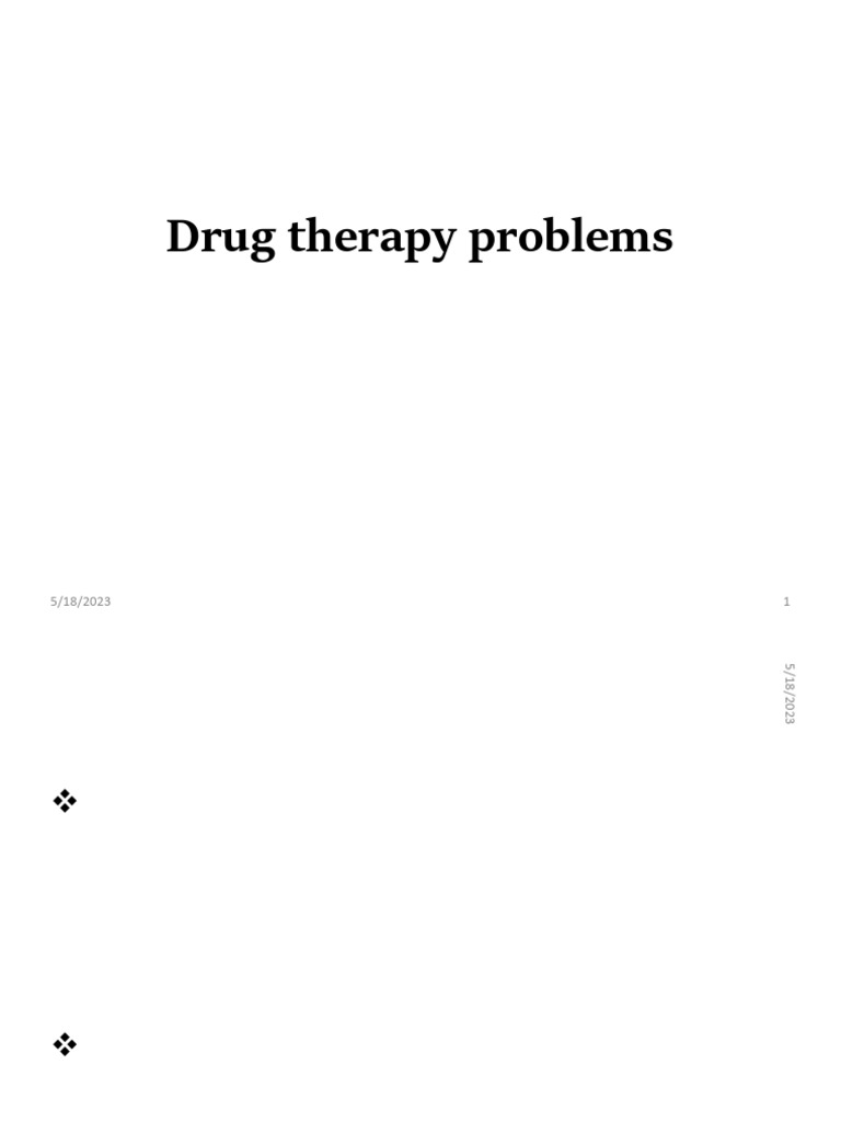 Therapy Drug Therapy Problem | PDF | Chemistry | Dose (Biochemistry)