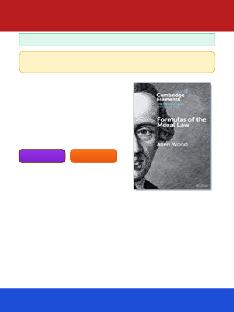 Formulas of The Moral Law Allen W. Wood Ebook Reading Bundle | PDF ...