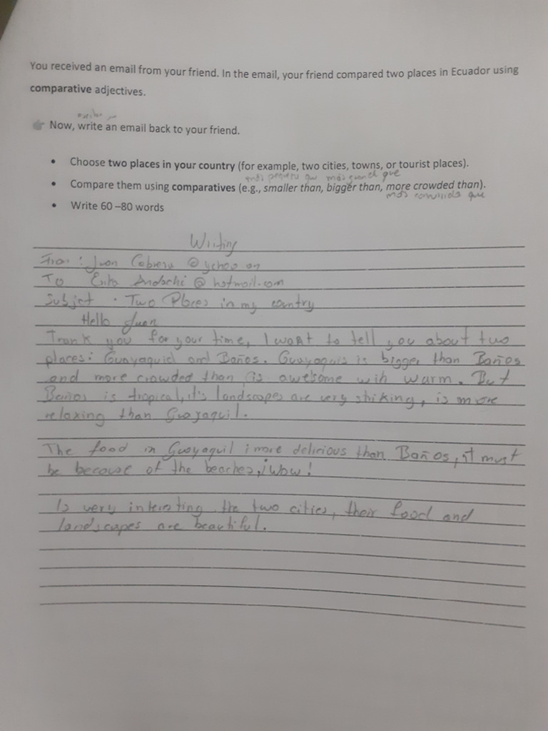 Writing Lesson 5.1 | PDF