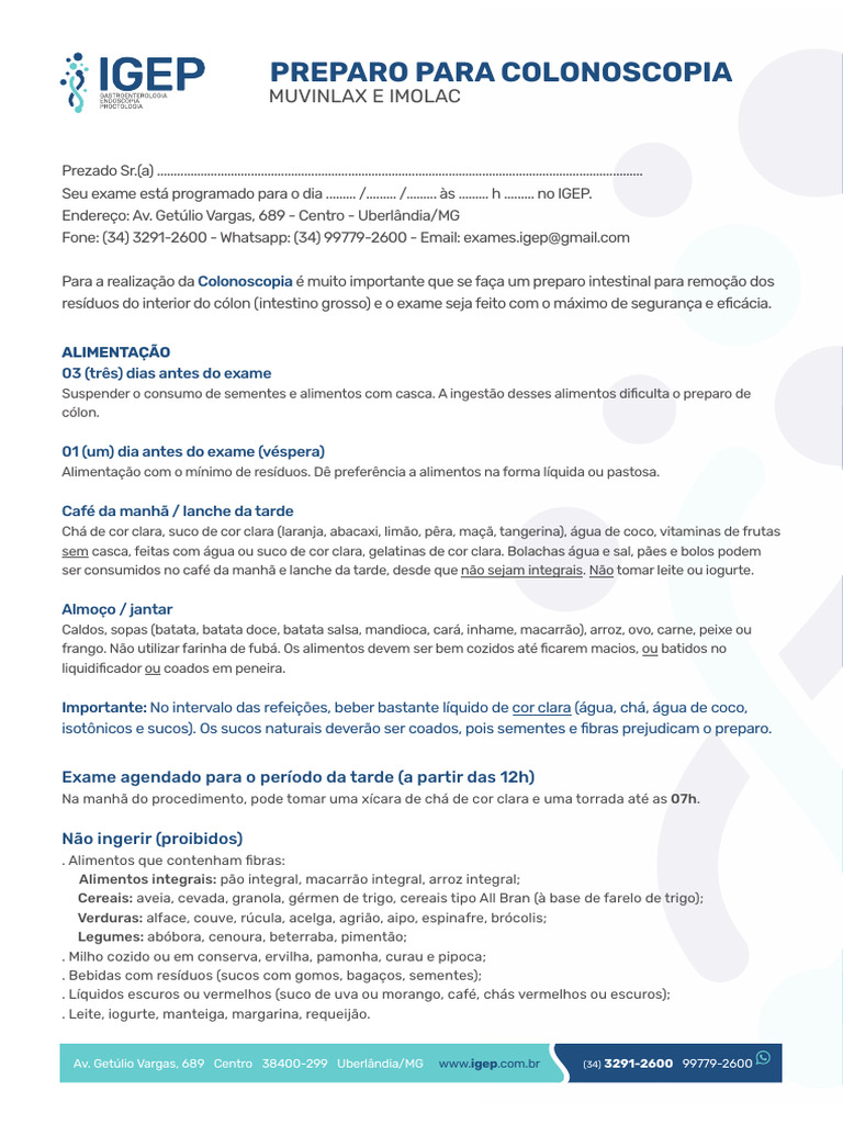 3 - Preparo Colono Muvinlax e Imolac_250831_131955 | PDF | Colonoscopia ...