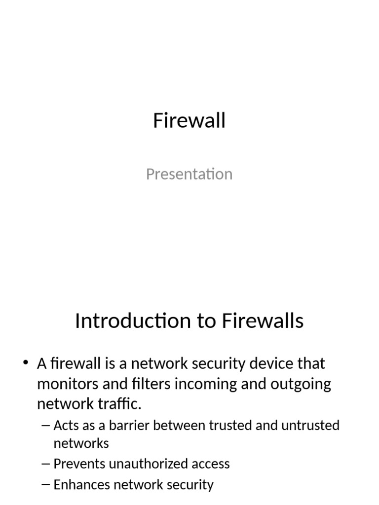 Firewall Presentation | PDF