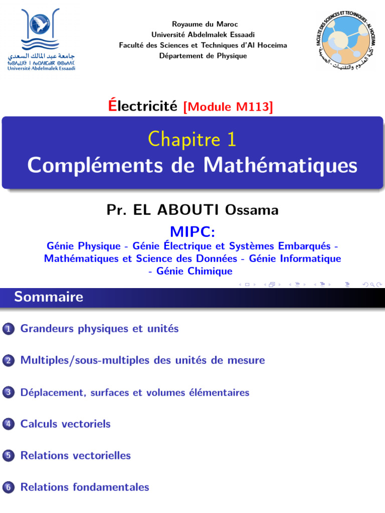 Compléments de Mathématiques en Physique | PDF | Divergence (analyse ...