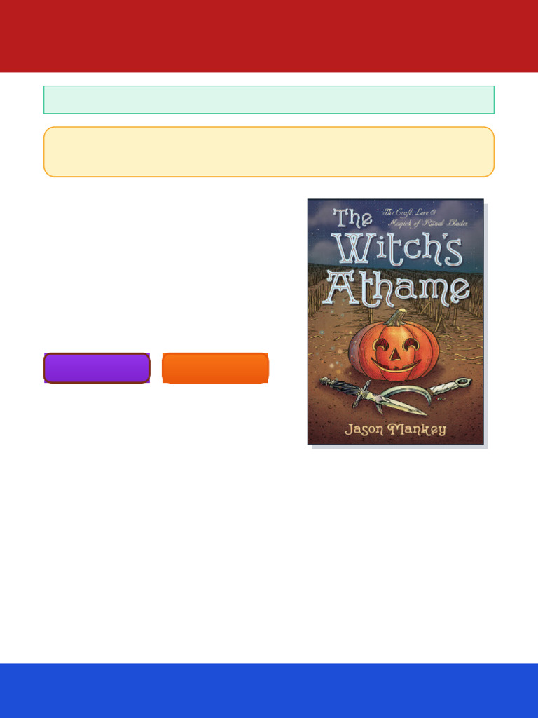 The Witch S Athame The Craft Lore Magick of Ritual Blades First Edition ...
