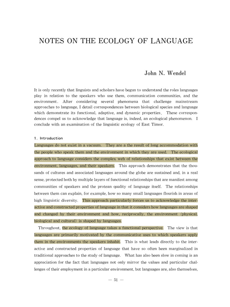 2. Ecology of Language | PDF