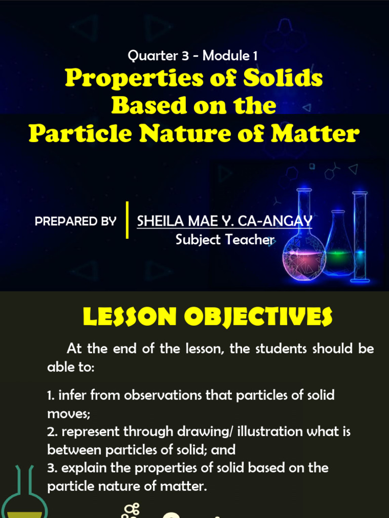 Lesson 1 Particulate Nature of Matter | PDF | Solid | Liquids
