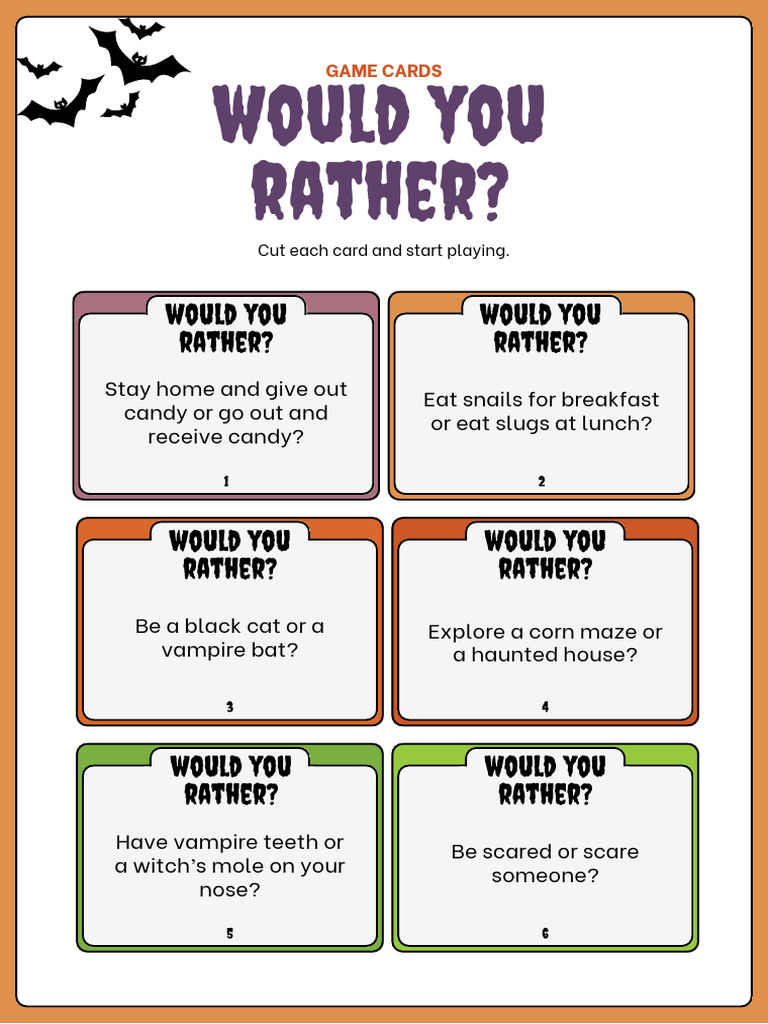 Would You Rather Halloween | PDF | Candy | Halloween