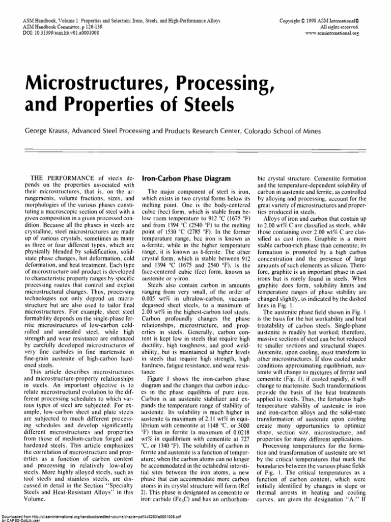 Steel Microstructures and Properties | PDF | Steel | Heat Treating
