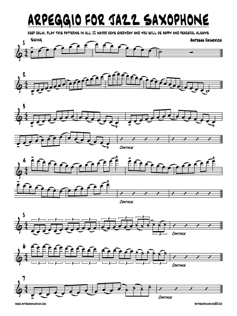 Antosha Haimovich - Arpeggio For Jazz Saxophone | PDF
