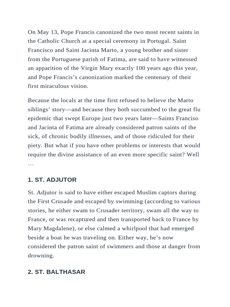 15 Unusual Patron Saints | PDF | Christian Saints