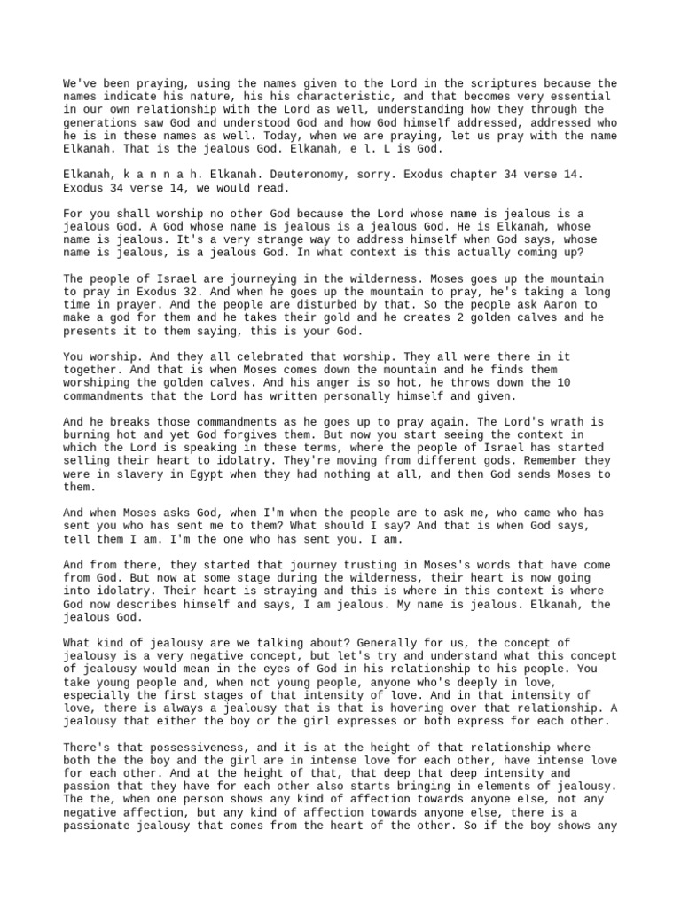 Day 5 El Kannah Transcript | PDF | Love | Jealousy