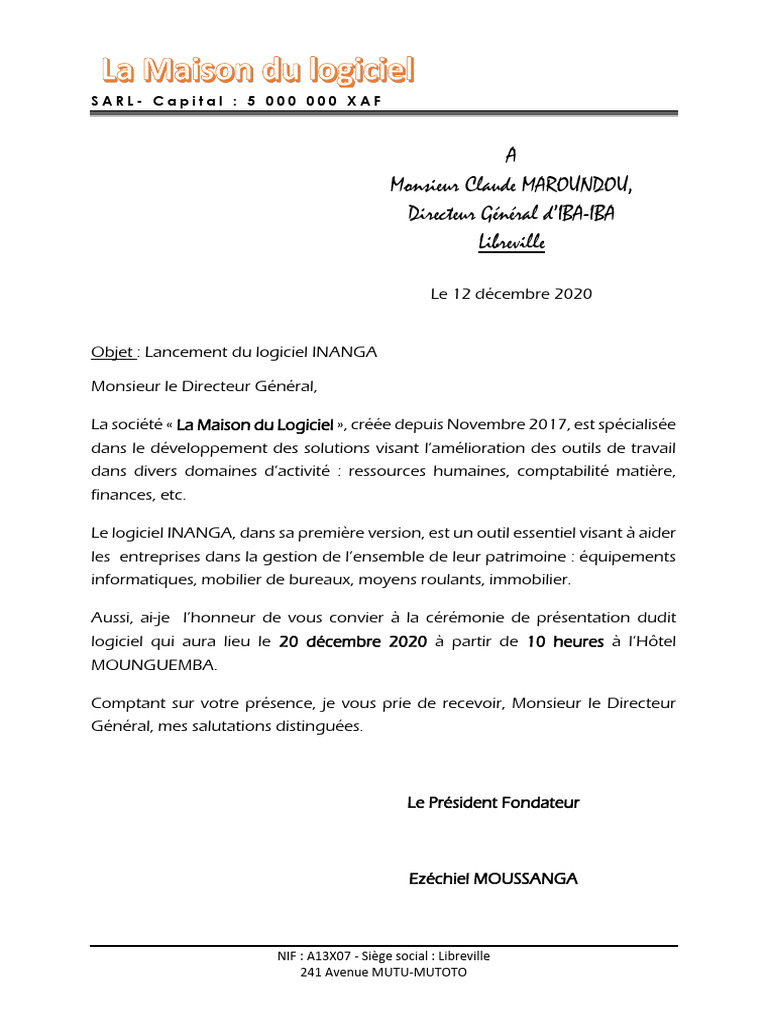 Lancement du logiciel INANGA à Libreville | PDF