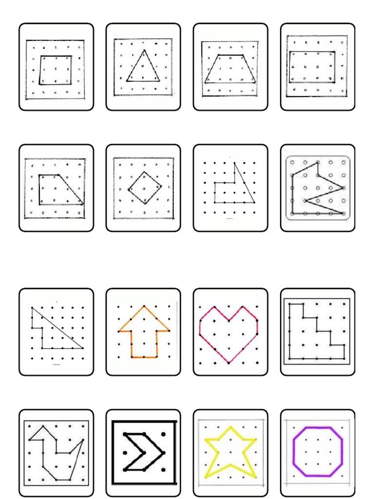 Tarjetas Geoplano Sencillo | PDF