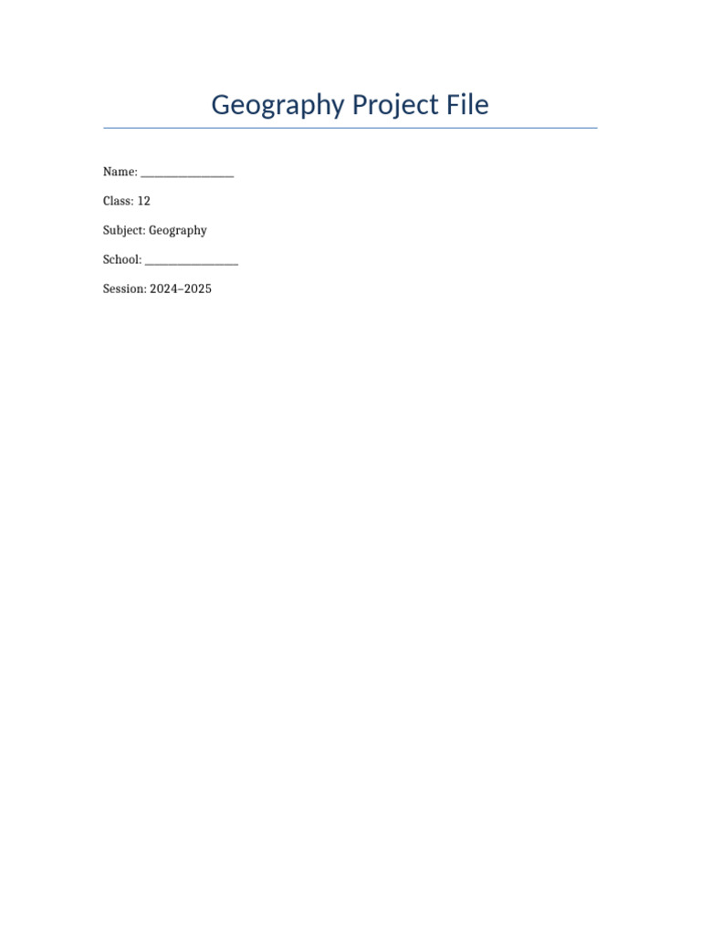 Geography Project 20 Pages | PDF | Agriculture | Slum