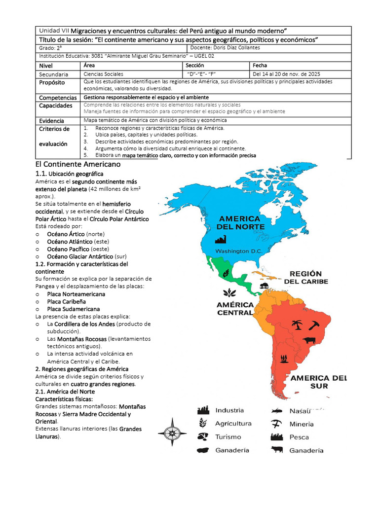 Ficha 2°continente Americano | PDF | Américas | Antillas