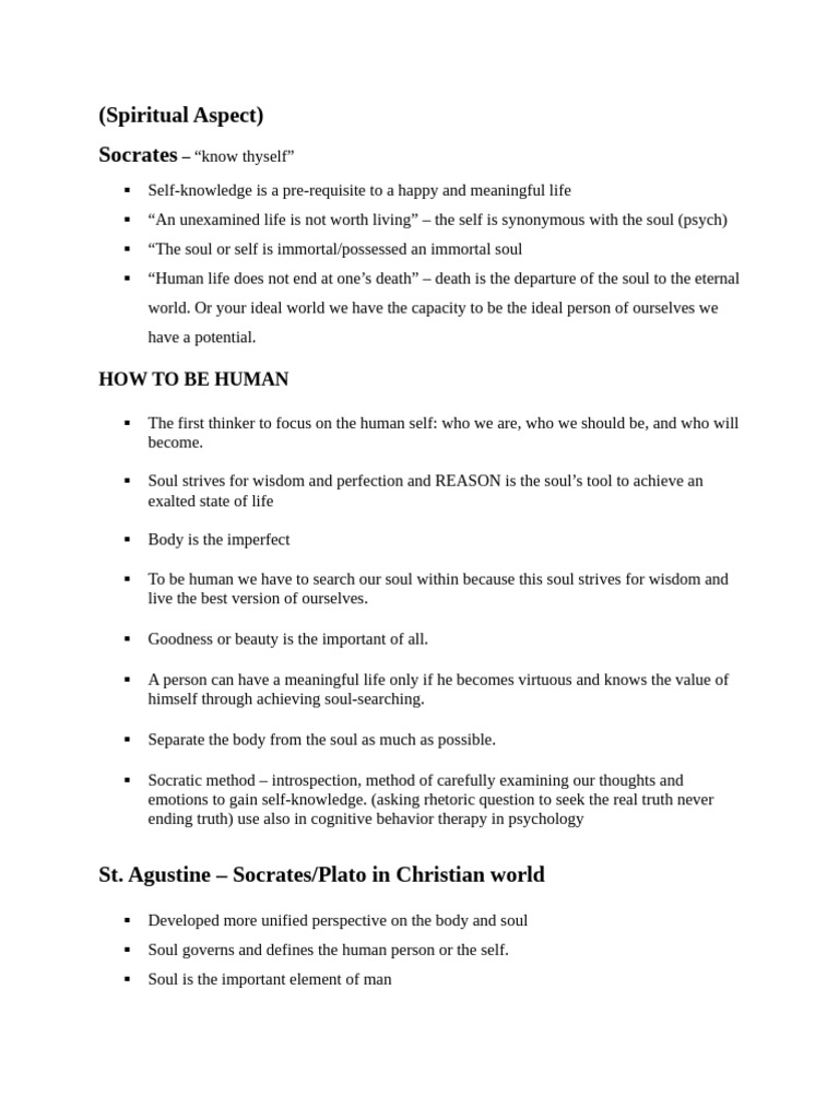 Uts Prelim Review Ver 1 | PDF | Philosophy Of Self | Soul