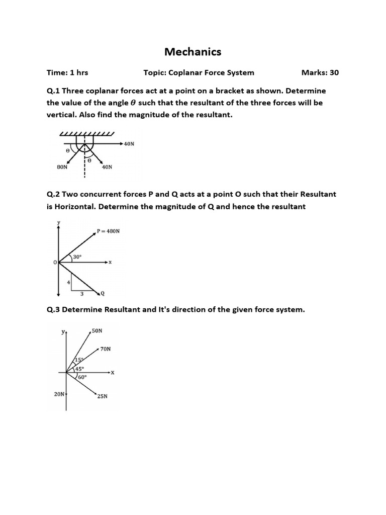 Coplanar Force System Analysis Guide | PDF