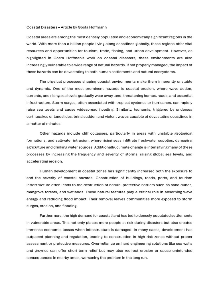 Coastal Disasters (Points Extraction) | PDF | Coast | Physical Geography