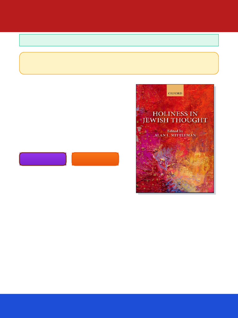 Holiness in Jewish thought First Edition Mittleman ebook fully updated ...