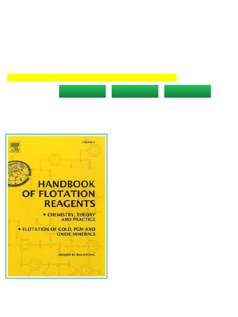 Handbook of Flotation Reagents Chemistry Theory and Practice Volume 2 ...