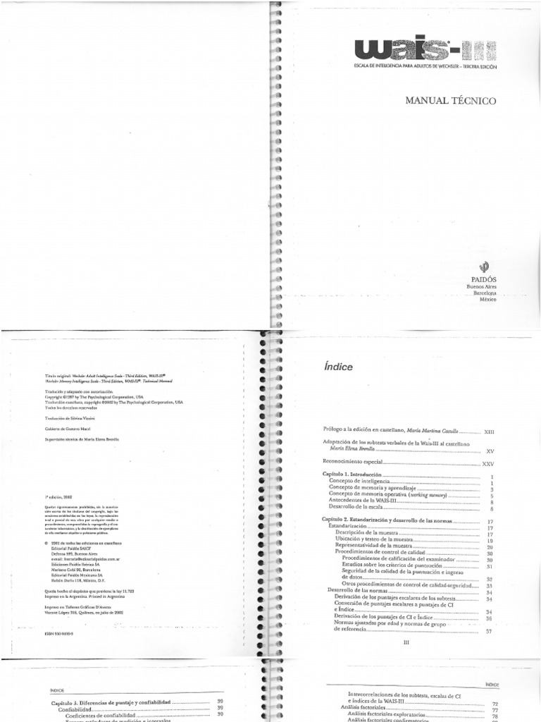 Wais III Manual Tecnico | PDF