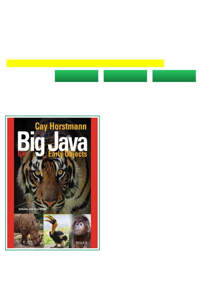 Big Java Early Objects 6th Edition by Cay S. Horstmann sample | PDF