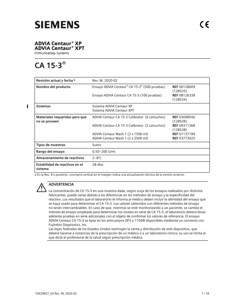 CA 15-3 - ADVIA Centaur XP and XPT - Rev M DXDCM 09017fe980421ae4 ...