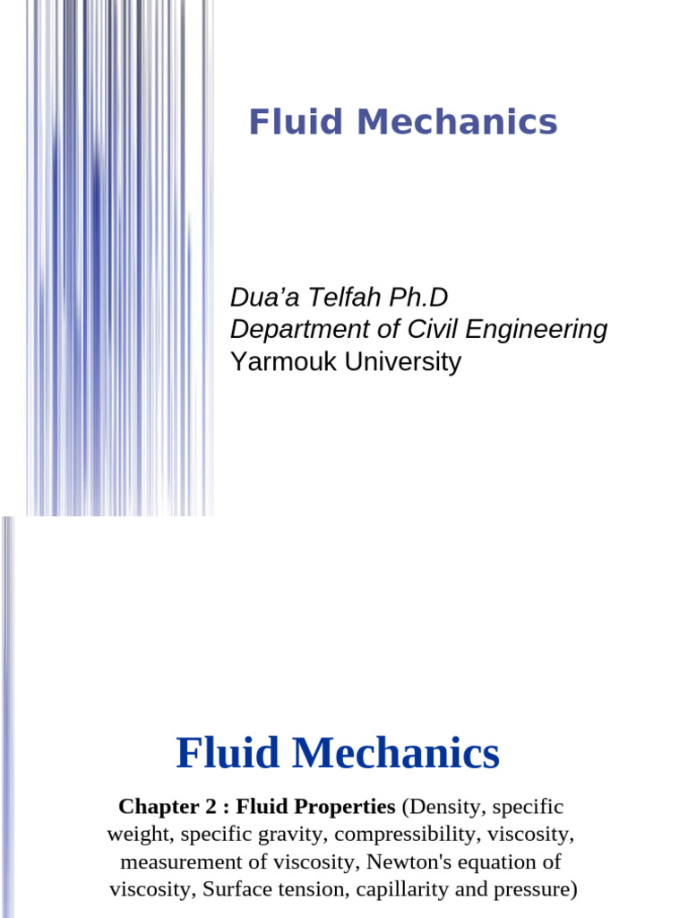 Chapter 2 Fluid Mechanics | PDF | Viscosity | Surface Tension