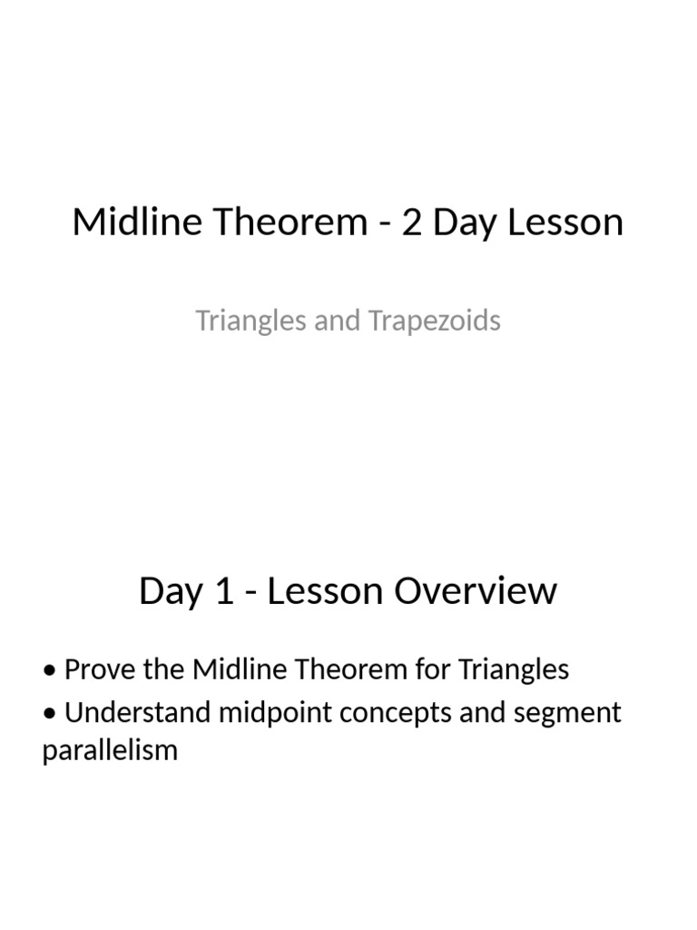 Midline Theorem for Triangles & Trapezoids | PDF | Triangle | Classical ...