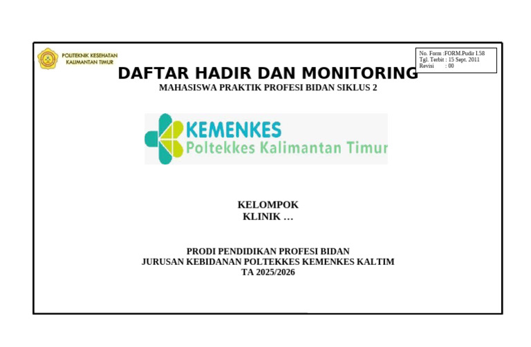 Cover Absensi (Diisi Sesuai Tempat Masing2) | PDF