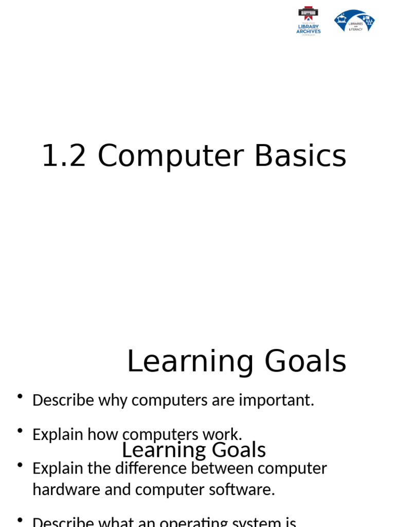 1.2 Computer Basics Presentation | PDF | Operating System | Microsoft Word