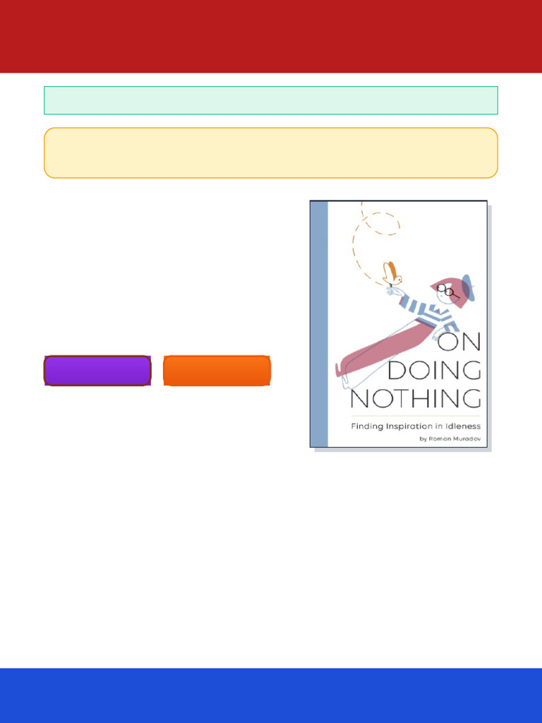 On Doing Nothing: Finding Inspiration in Idleness Muradov Ebook ...