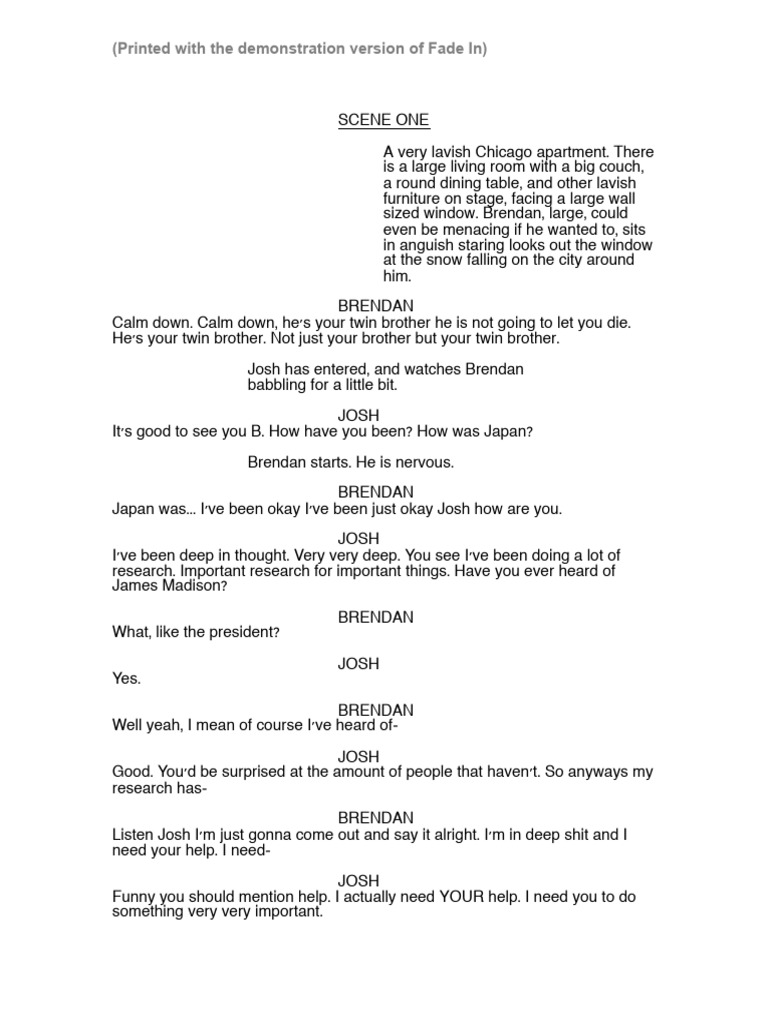 Twin Brothers and a Screenplay Drama | PDF