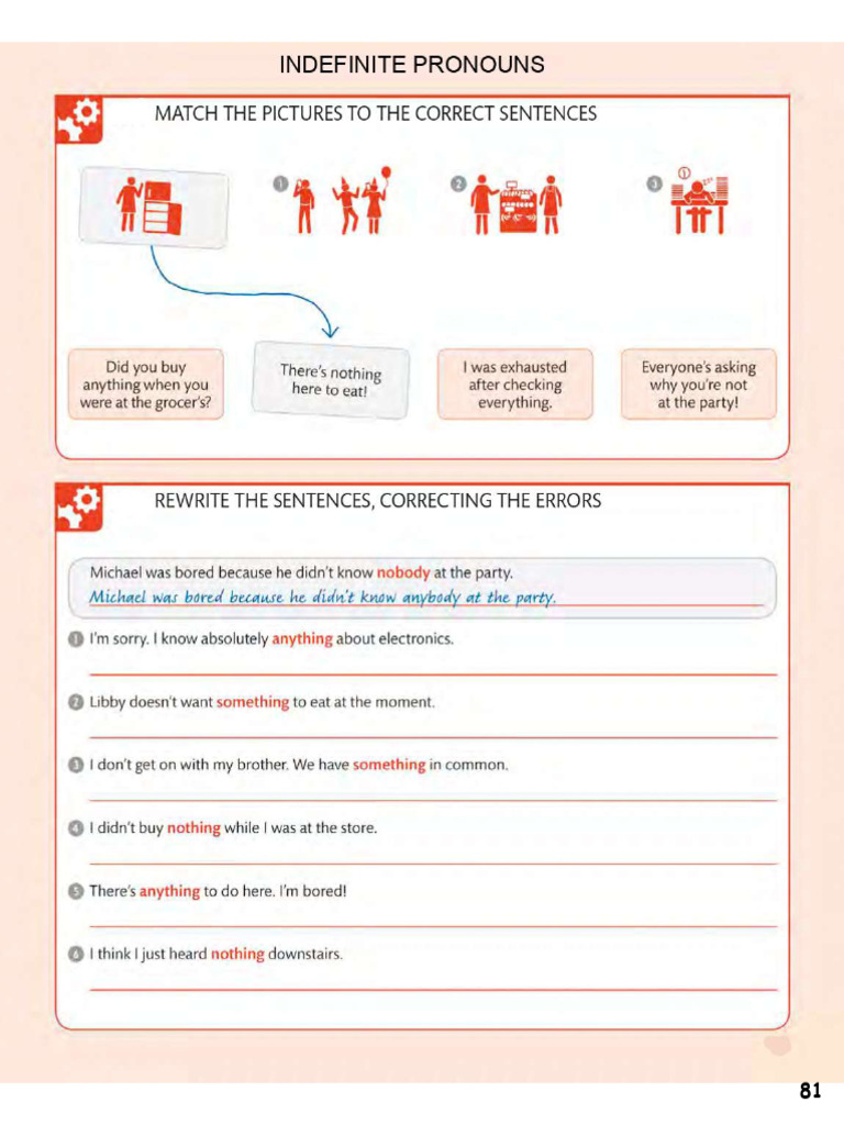 Indefinite Pronouns - Several Exercises | PDF