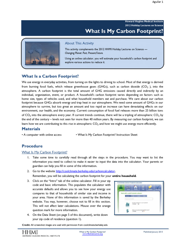 Carbon Footprint Sheet | PDF | Greenhouse Gas | Carbon Footprint