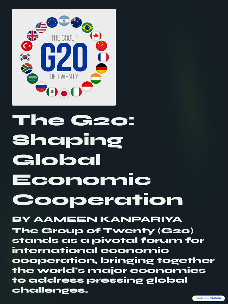 The G20 Shaping Global Economic Cooperation | PDF | Governance | Economies
