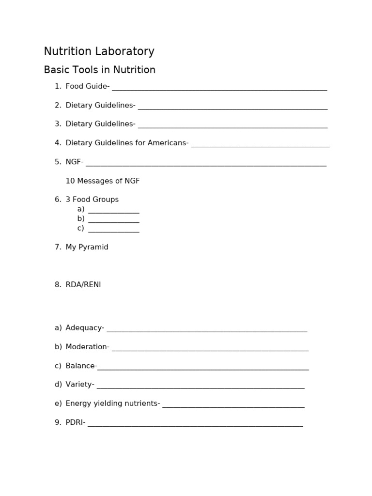 Nutrition Monday Activities | PDF