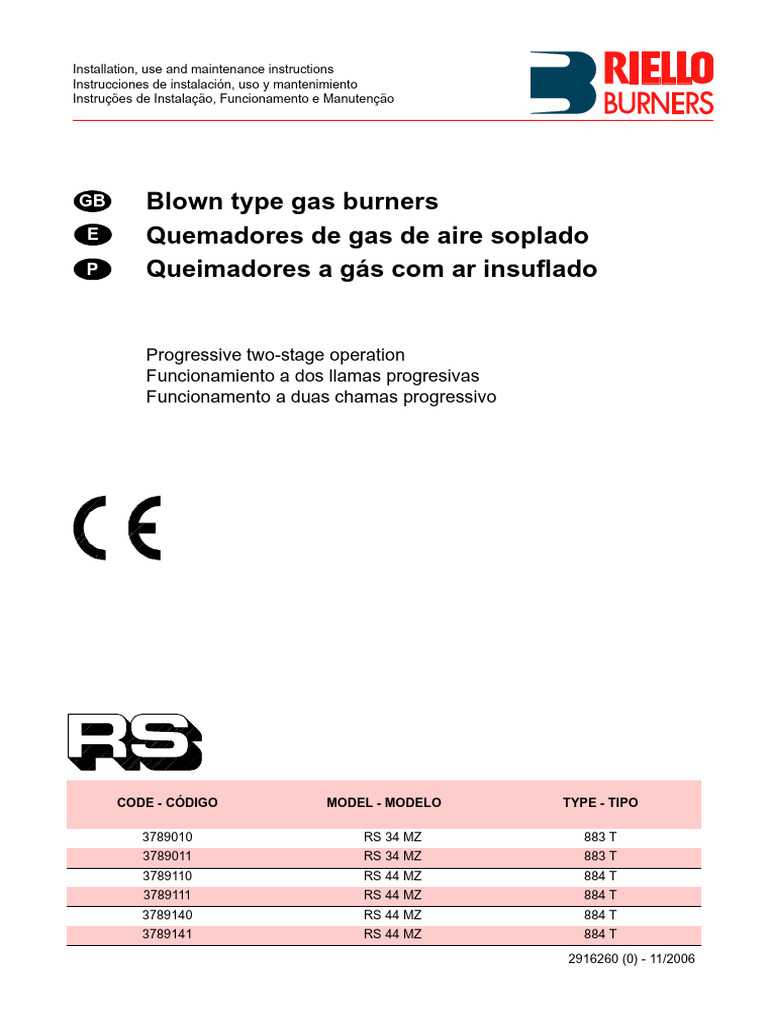 Instruction Manual RS34 - 44MZ-1 | PDF | Boiler | Valve