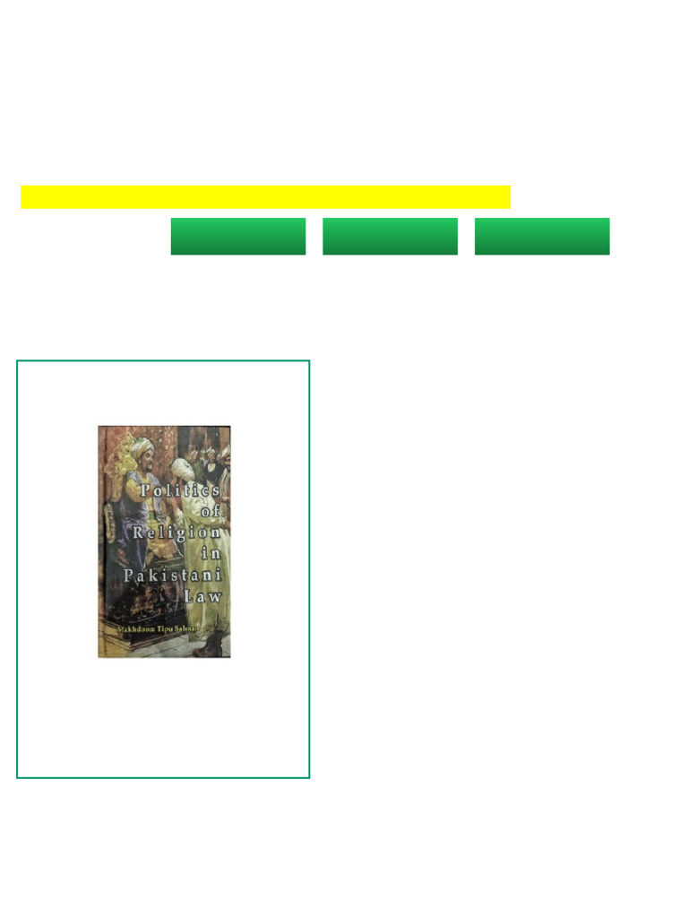 (Ebook) Politics of Religion in Pakistani Law by Salman, Makhdoom Tipu ...