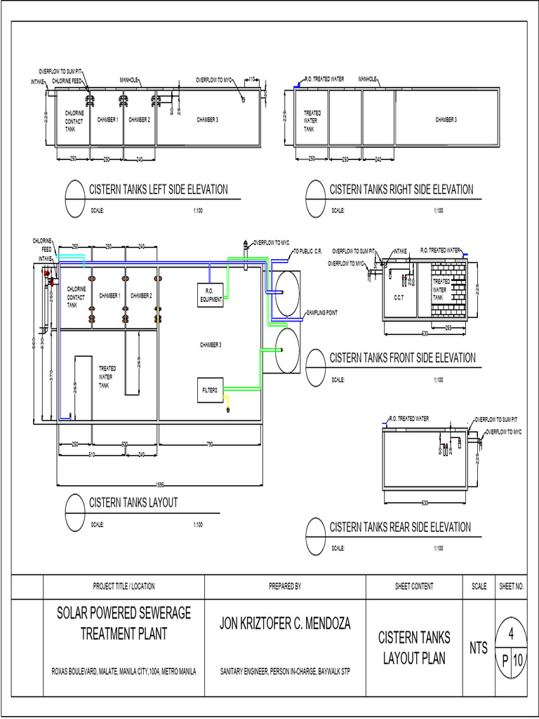 Cistern Tanks Layout for Sewerage Plant | PDF | Water Pollution | Water ...