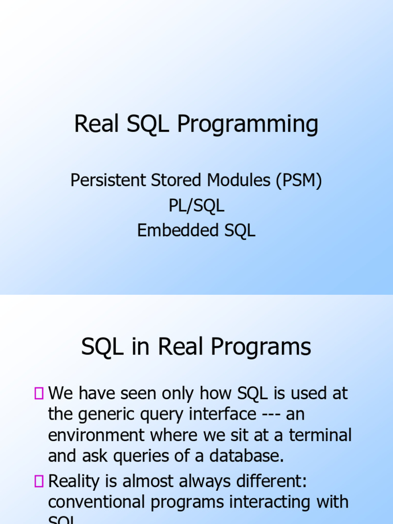 CE223 w10 Host PSM PLSQL Modified | PDF | Sql | Pl/Sql