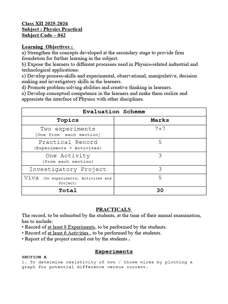 XII Physics Practicals-Projects | PDF | Inductor | Transformer