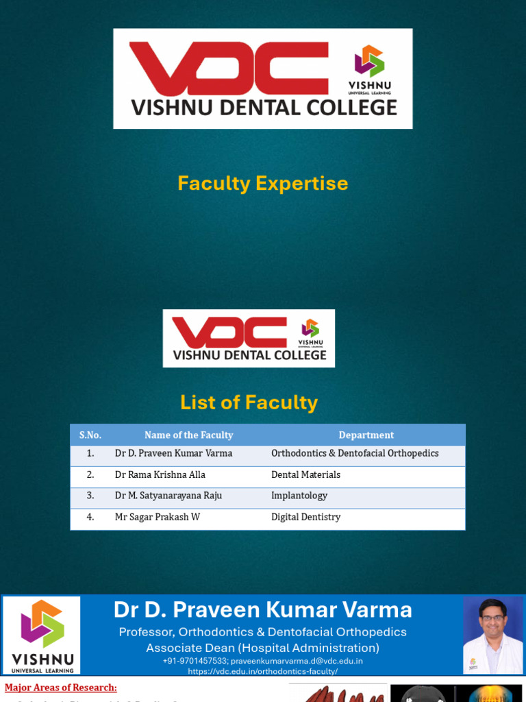 Faculty Expertise in Dental Sciences | PDF | Orthodontics | Dental Material