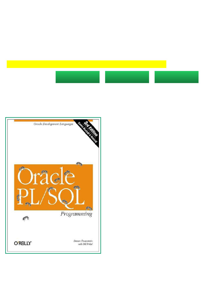 Oracle PL SQL Programming Third Edition Steven Feuerstein available all ...