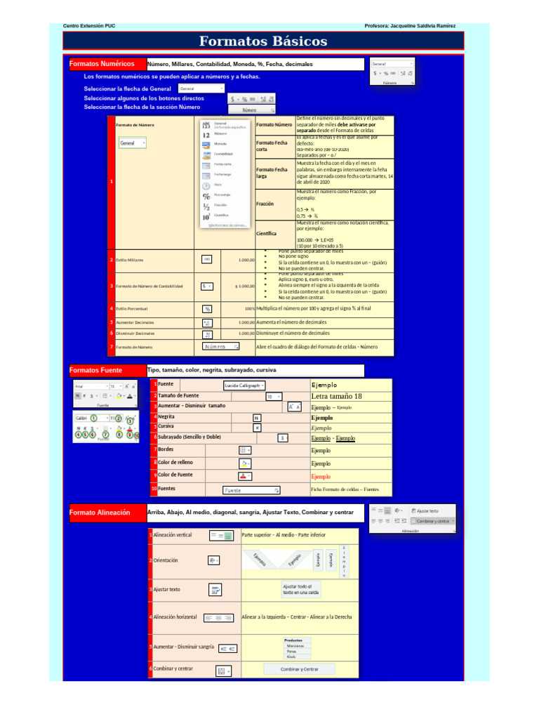 Formatos Numéricos y de Celdas en Excel | PDF