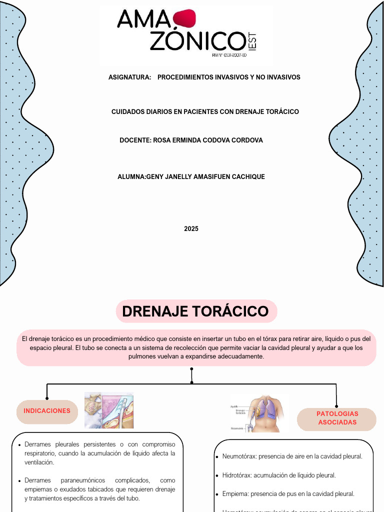 Cuidados en Drenaje Torácico Diario | PDF | Tórax | Especialidades Medicas