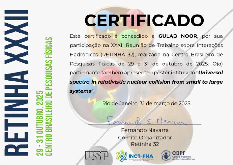 Universal Spectra in Relativistic Nuclear Collision From Small To Large ...