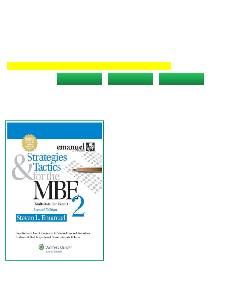 Strategies and Tactics for the MBE II (Strategies & Tactics for the MBE ...