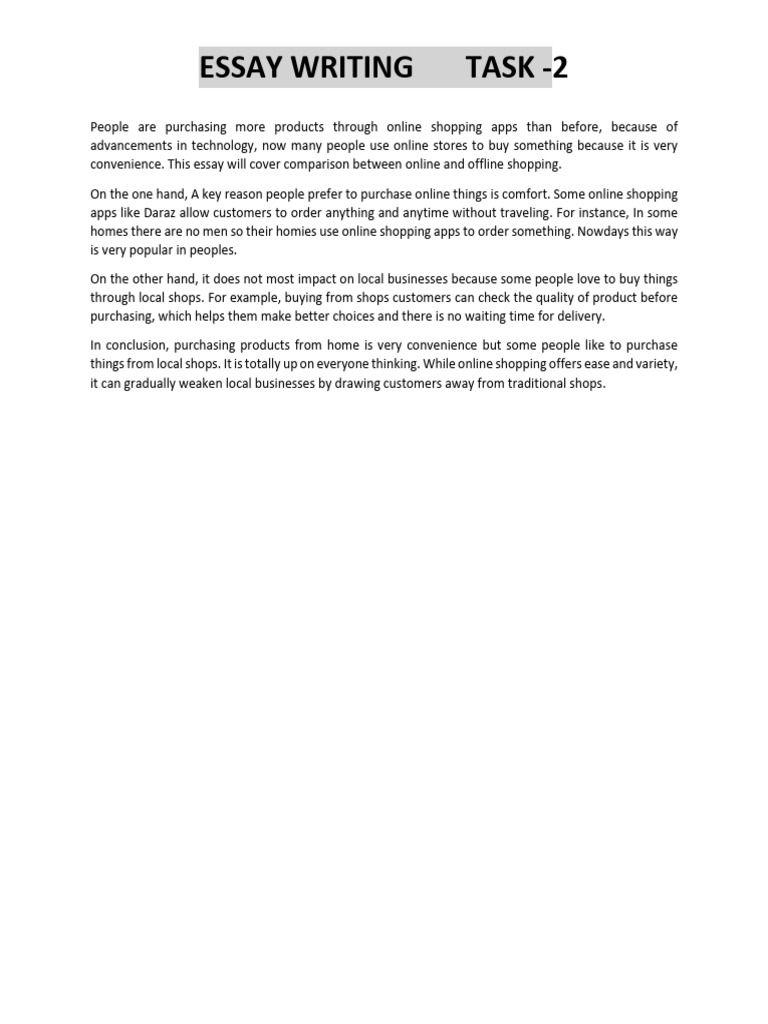 Essay Writing Task 2 | PDF