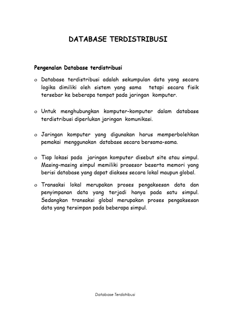 Panduan Lengkap Database Terdistribusi | PDF